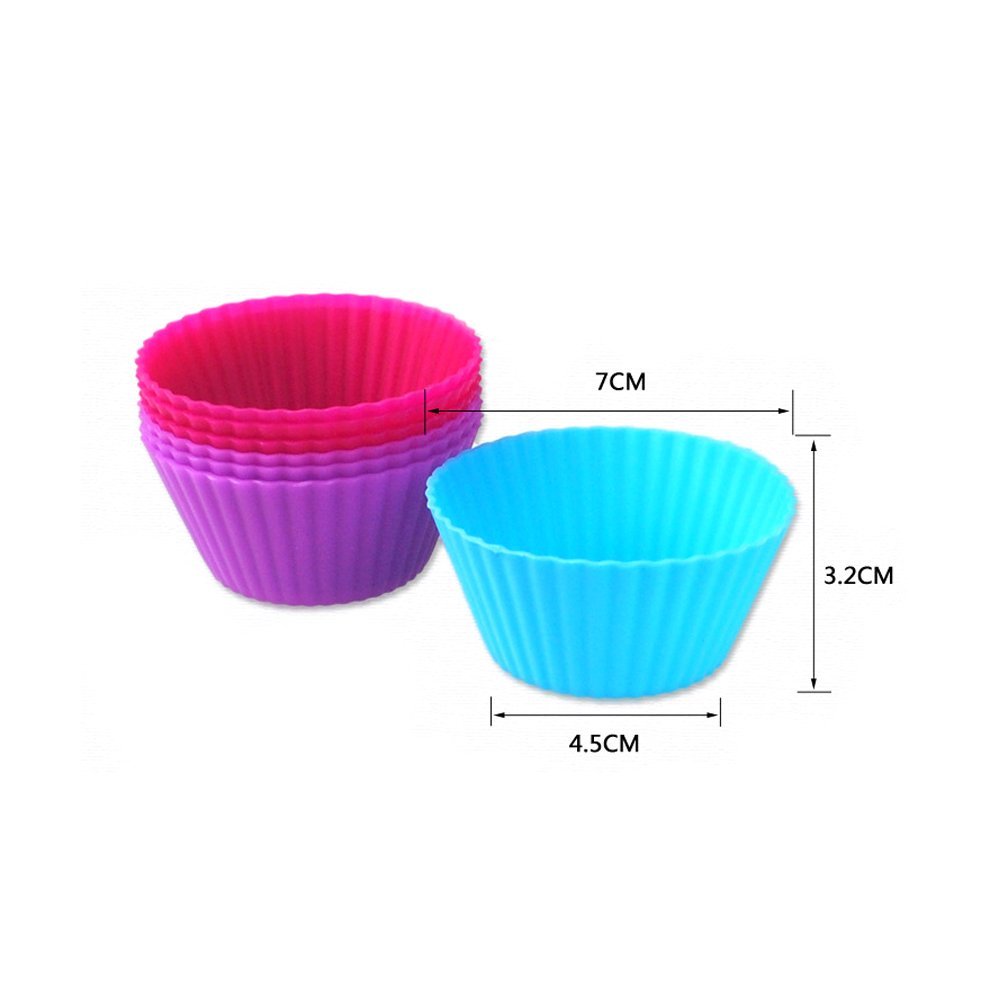 PYD 8PCS Silicone Cake Cupcake Liner Baking Cup Mold Tins Non-stick ...