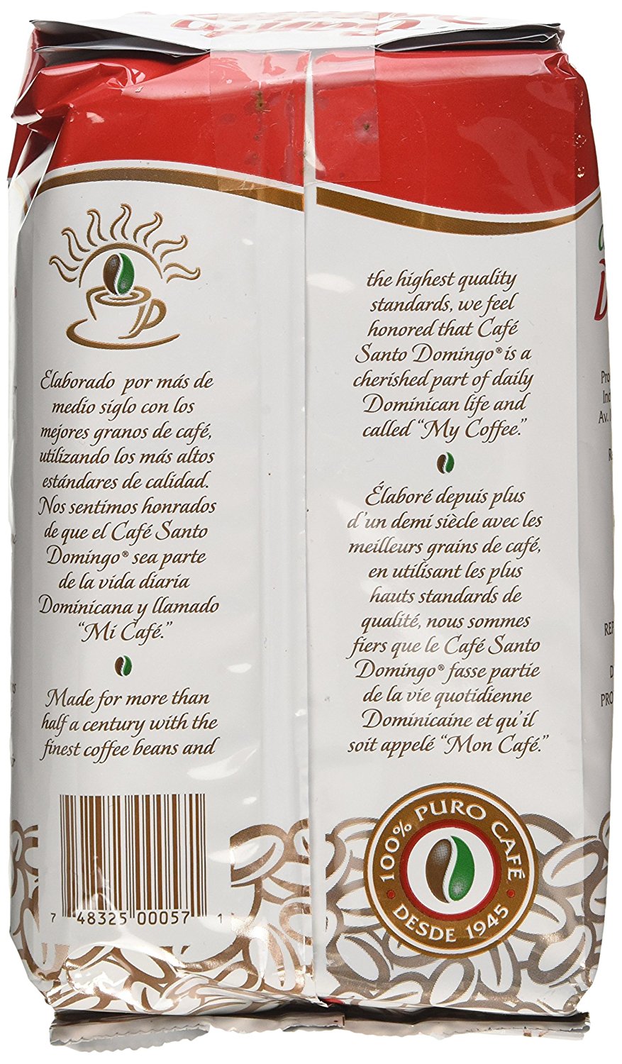 Cafe Molido Santo Domingo Coffee 1 Lb. Bags 4-pack 4 Lbs. Total N2 free ...