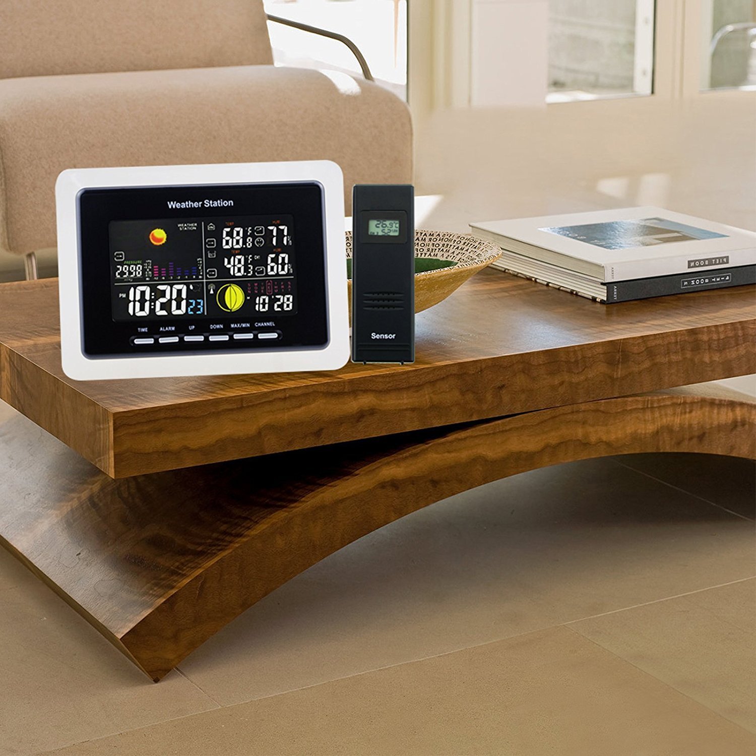 Indoor Outdoor 3 remote sensor Wireless Weather Station monitor Weather ...