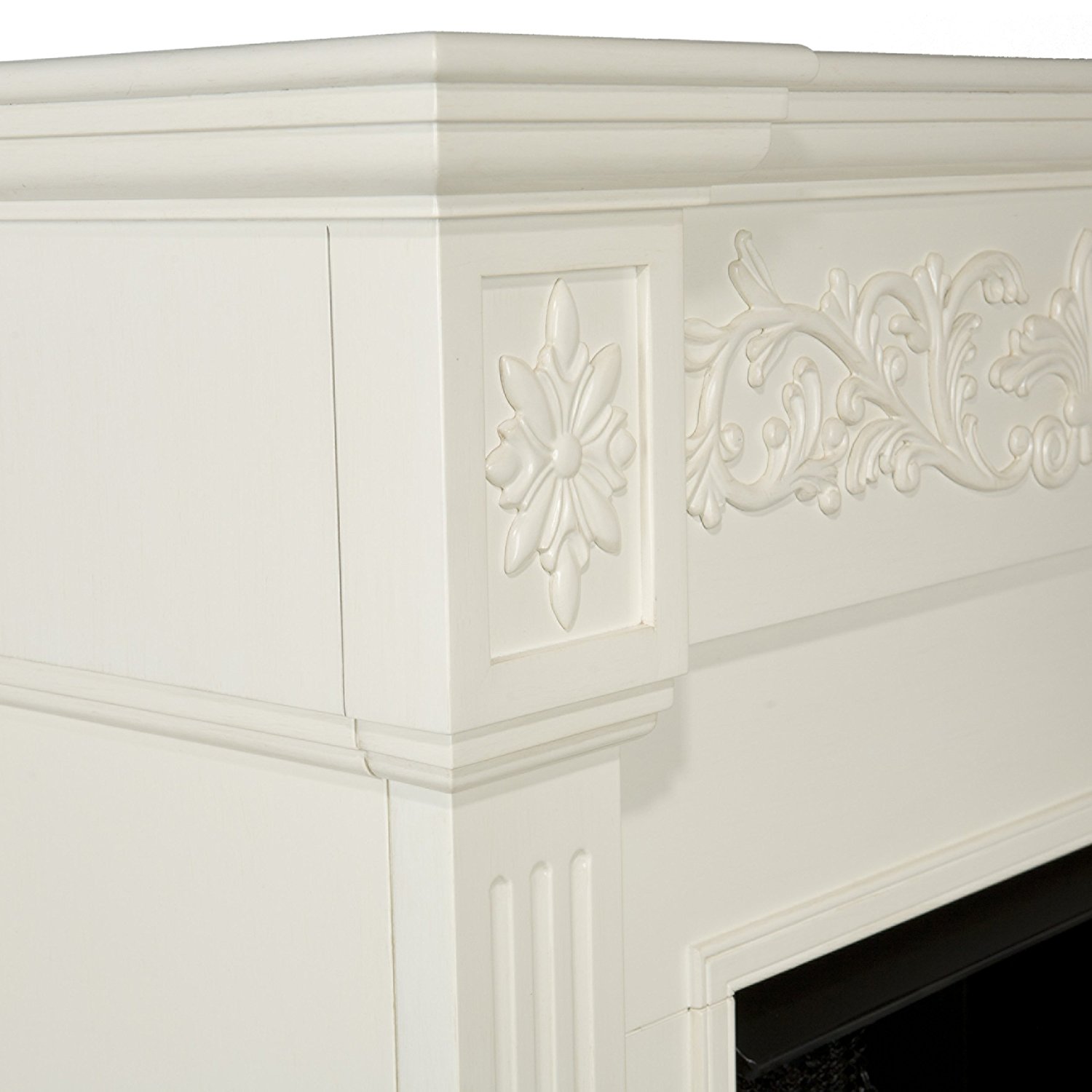 Calvert Carved Electric Fireplace - Ivory N5 free image download