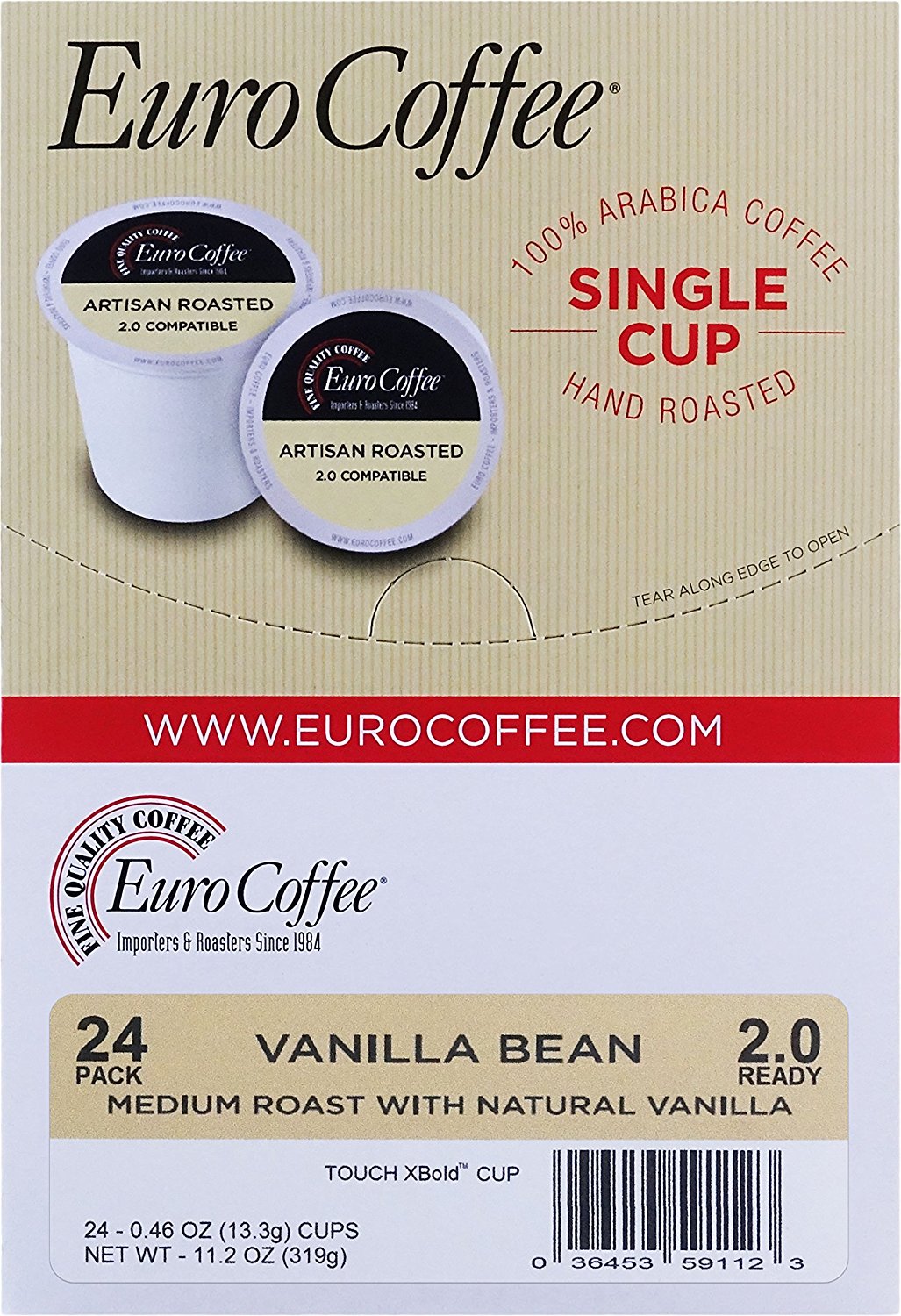 Euro Coffee Sumatra Mandehling, 24 Count Single-Serve K-Cup Keurig ...