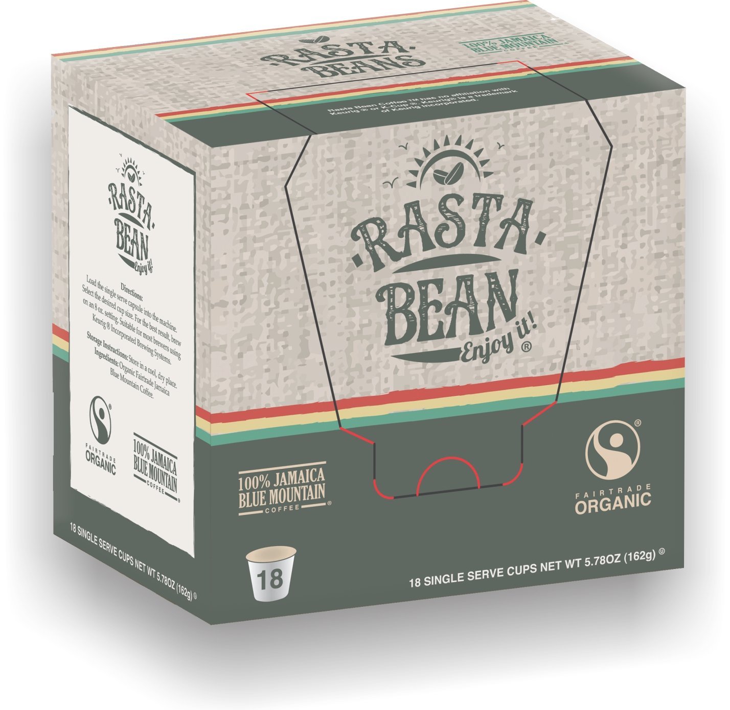 Rasta Bean Direct Trade 100% Board Certified Genuine Jamaica Blue ...