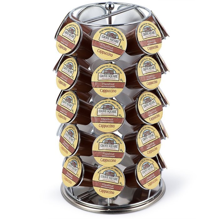 K Cup Holder,Oak Leaf Coffee Storage Spinning Carousel Organizer for ...