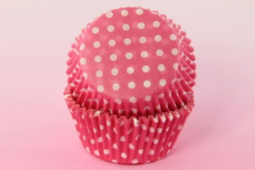 Disposable Baking Cups Mini Cupcake Liners Baking Cups Pink Polka Dot ...