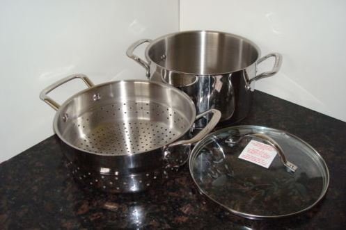 Princess House Stainless Steel 5 Qt Casserole W/lid & Steamer Insert N2 ...