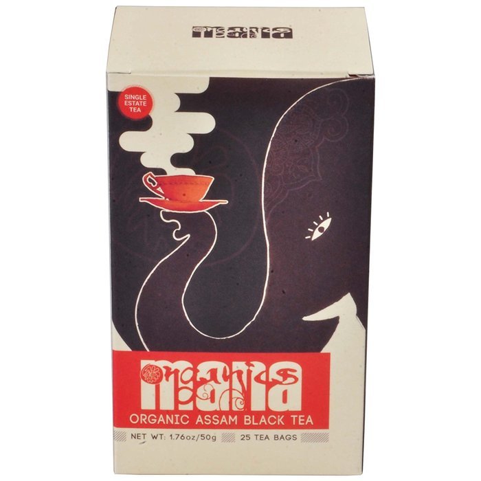 Organic Assam Tea Bags by Mana Organics, 25 Premium Whole Leaf Tea Bags ...