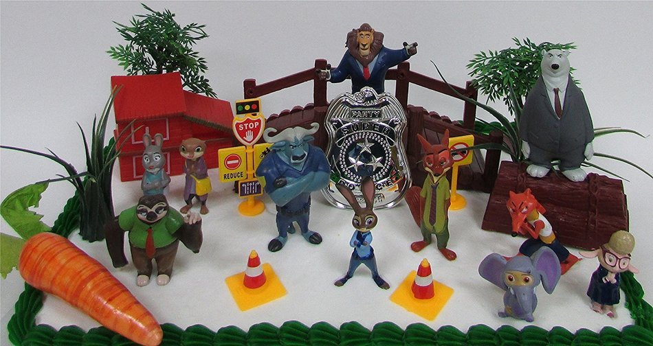ZOOTOPIA 20 Piece Birthday CAKE Topper Set Featuring Judy Hopps, Nick ...