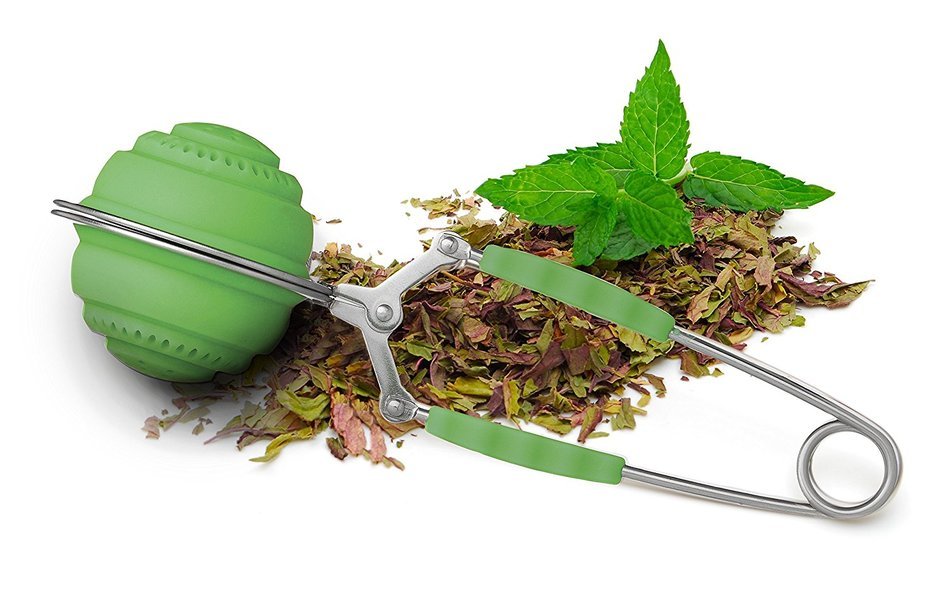 HIC Tea Infuser with Flexible Spring-Action Snap Ball, Blue free image ...