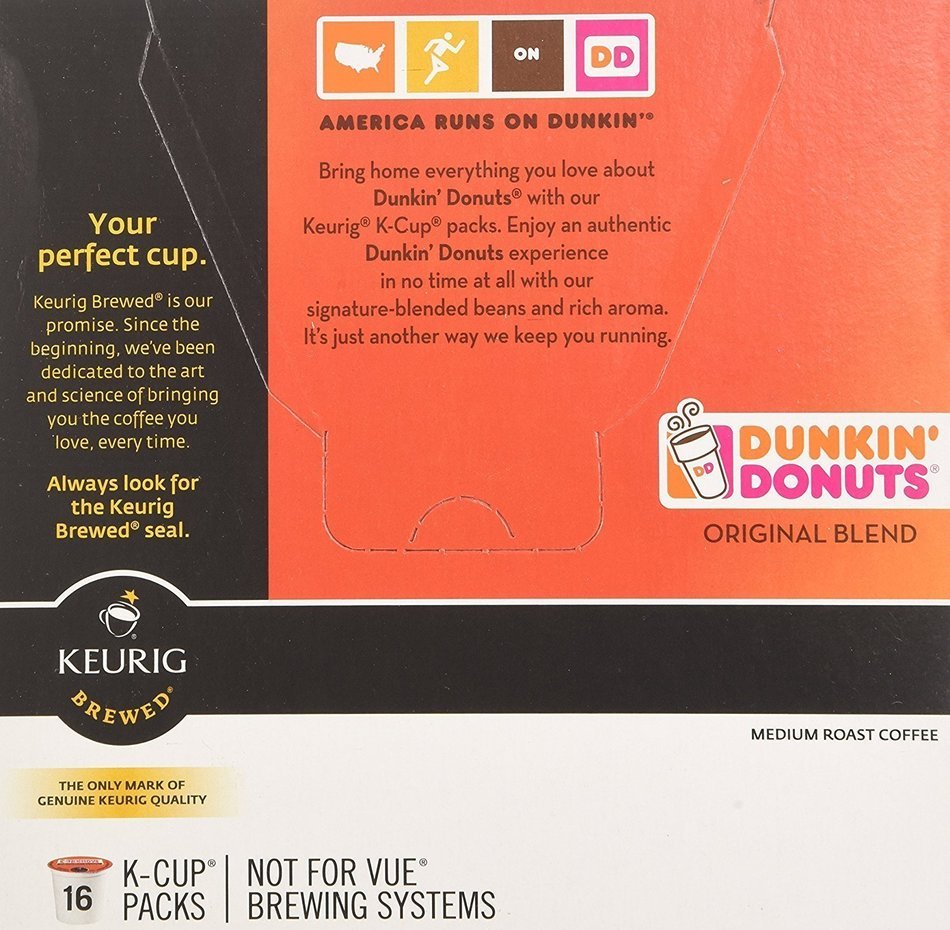 32 Count - Dunkin Donuts Original Flavor Coffee K-Cups For Keurig K Cup ...