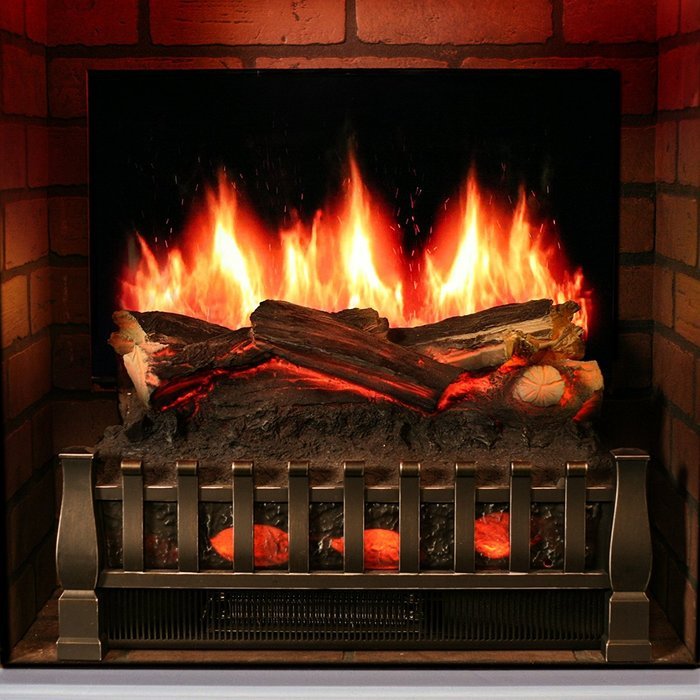 MagikFlame Electric Fireplace w/ Realistic Flame Effects + Crackling ...