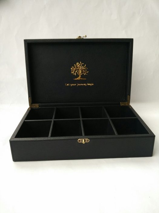 Serenity Tea Wooden and Leather Tea Box With 8 Equally Divided ...