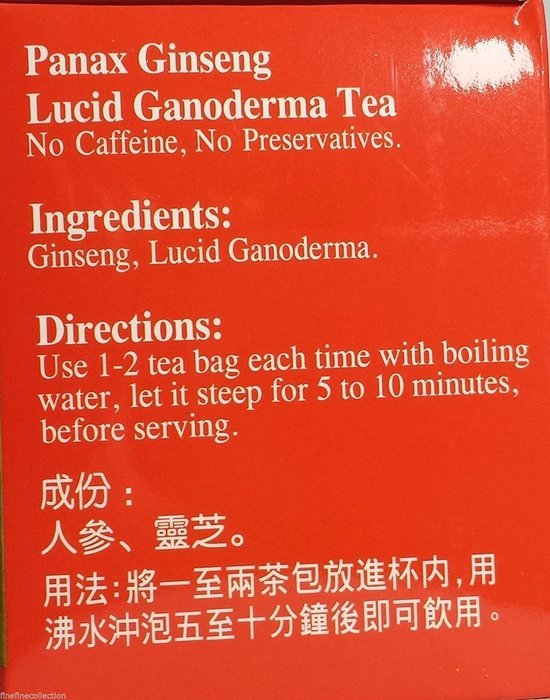Ginseng Healthy Lucid Ganoderma Tea -20 Tea Bags N3 free image download