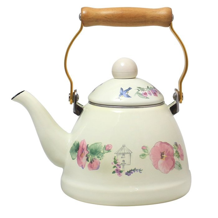 JustNile Country-Style Decorative Enameled iron Tea Kettle with Vintage ...
