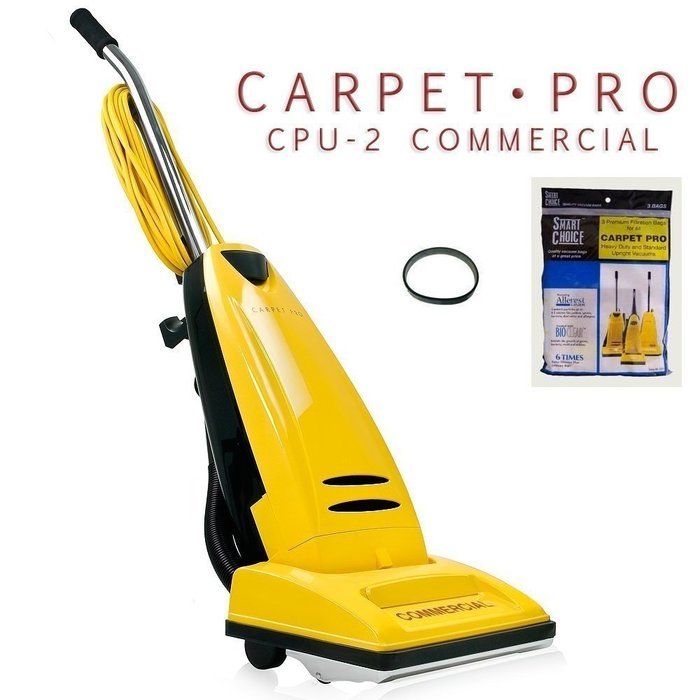 Carpet Pro CPU 2 Commercial Vacuum Cleaner + 3pk Upright Bags + CPU1 ...