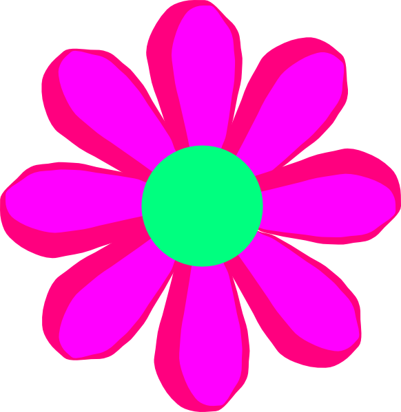 Pink Cartoon Flowers Clip Art N3 free image download