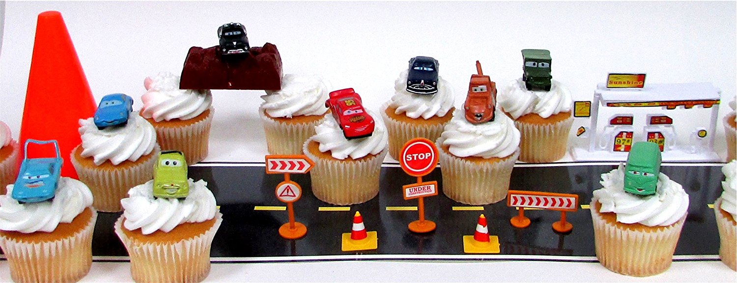 CARS Radiator Springs City Scape 20 Piece Birthday CUPCAkE Topper Set ...