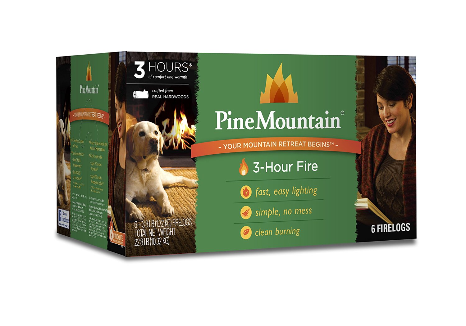 Pine Mountain Traditional Firelog, 3-Hour Burn Time, 6 Logs N3 free image download