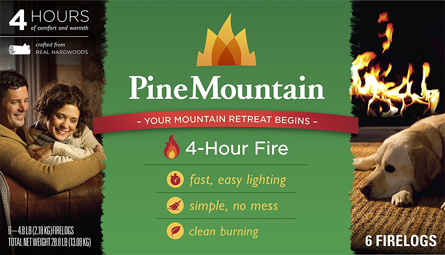 Pine Mountain Traditional Firelog, 3-Hour Burn Time, 6 Logs N5 free image download
