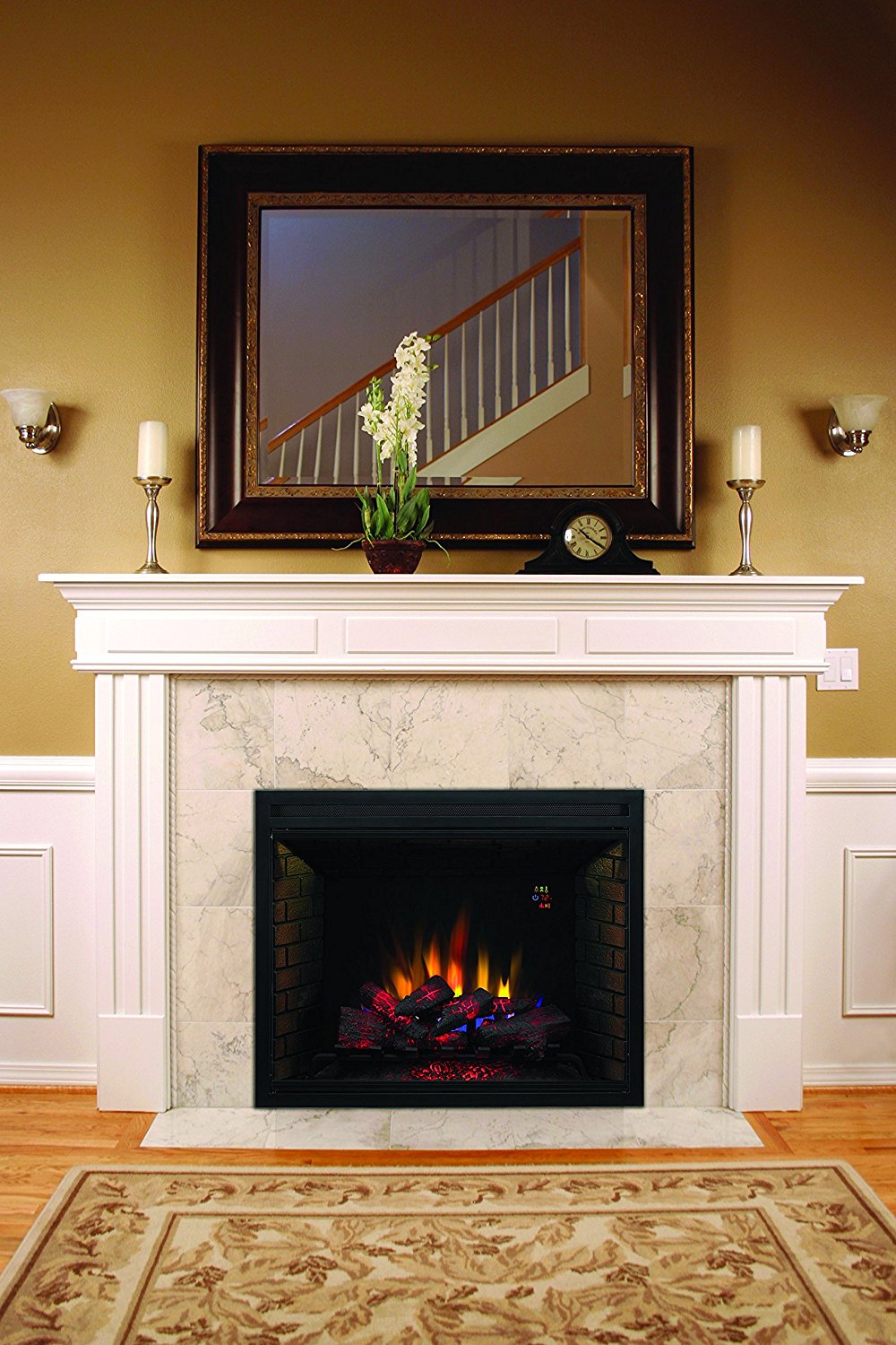 ClassicFlame 39EB500GRA 39" Traditional Built-in Electric Fireplace Insert, Dual Voltage Option ...
