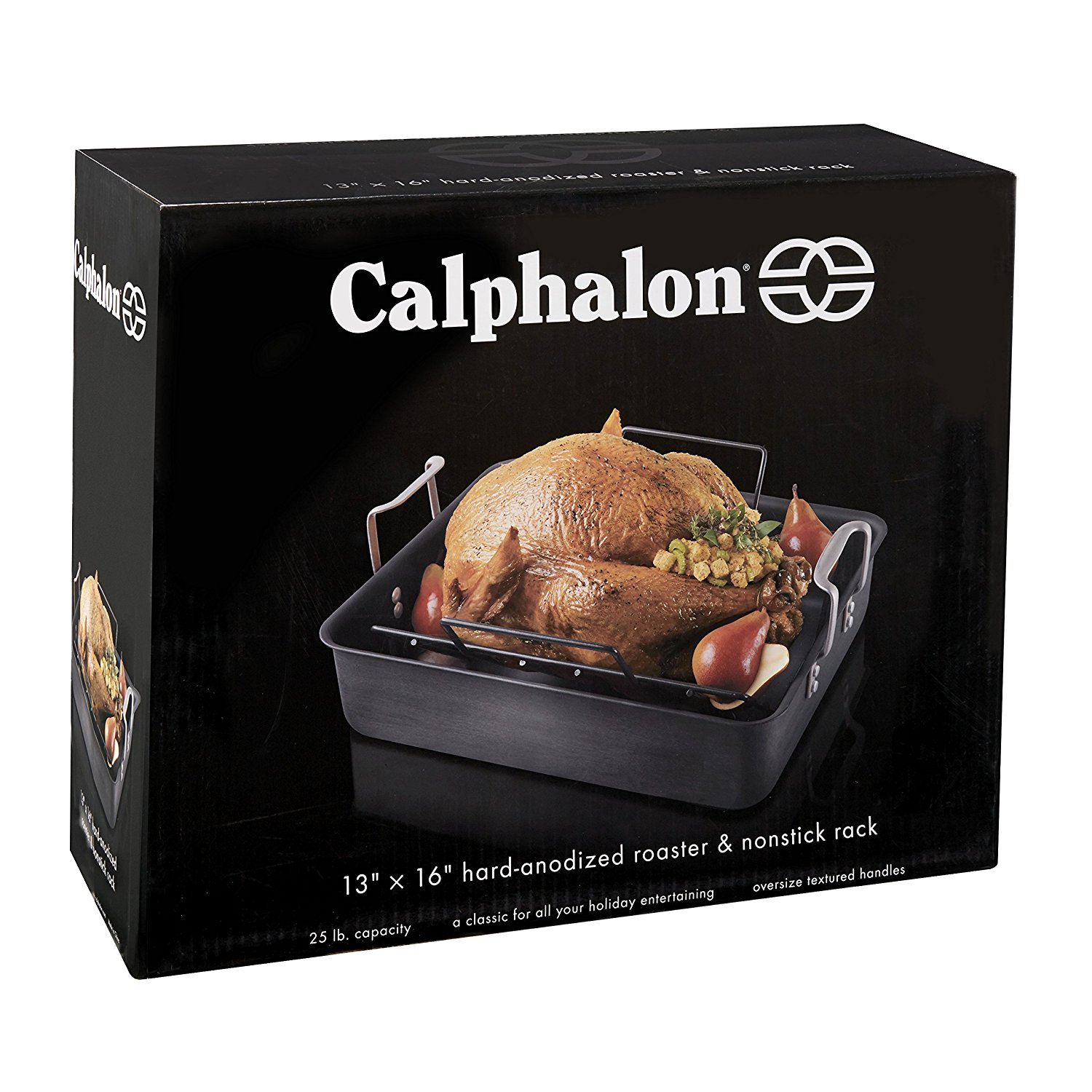 Calphalon Classic Hard Anodized 16-Inch Roasting Pan with Nonstick Rack ...