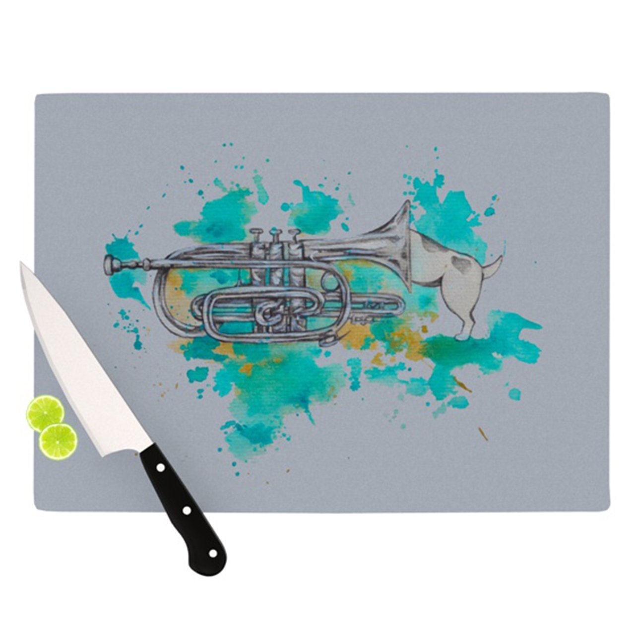 Kess InHouse Kira Crees Hunting for Jazz Blue Cutting Board, 11.5 by 15 ...