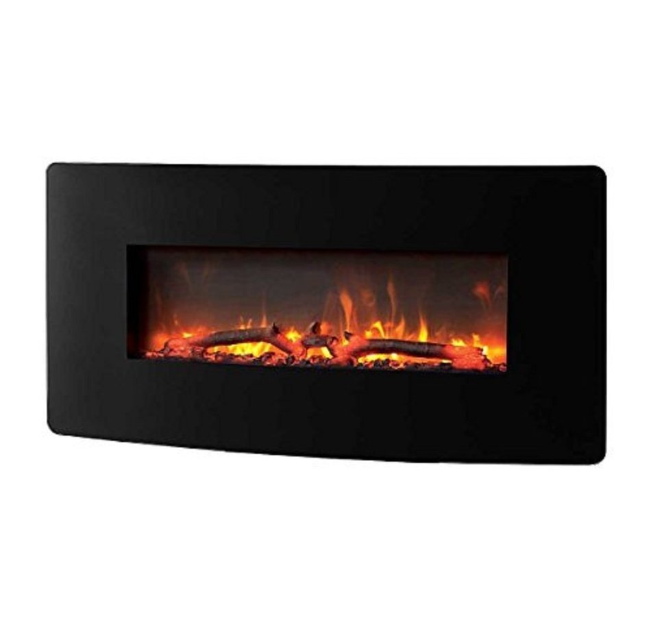 Urbana Muskoka 35" Curved Wall Mount Electric Fireplace w/ LED Flame ...