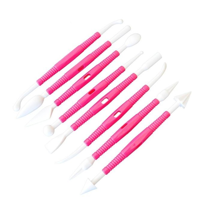 FOUR-C 8pcs Modeling Tools Fondant Tools Cake Decor Supplies Color Red ...