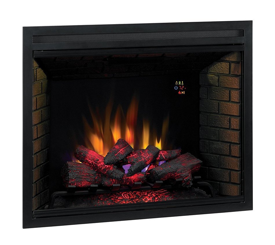 ClassicFlame 39EB500GRA 39" Traditional Built-in Electric Fireplace Insert, Dual Voltage Option ...