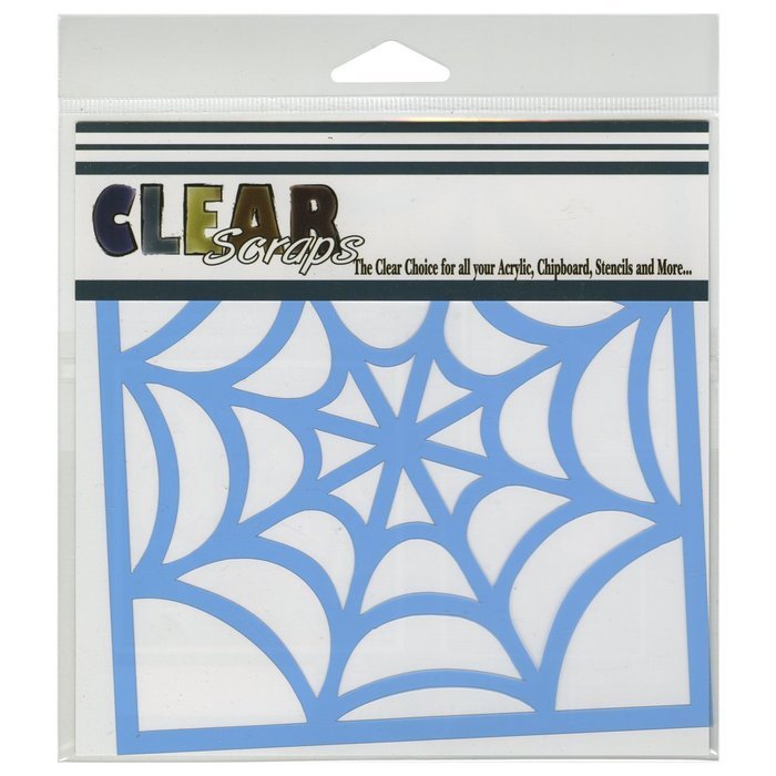 Clear Scraps CSSM6-SPWEB Translucent Plastic Film Stencil, Spider Web ...