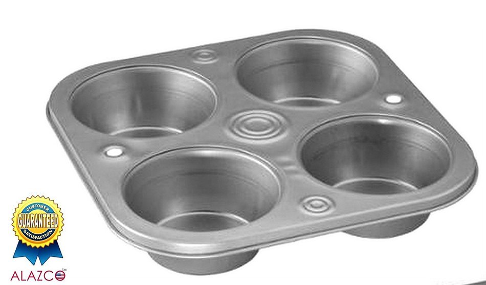 2 ALAZCO Toaster Oven 4 Cup Muffin Pan Roasting Pans Cupcakes Fast