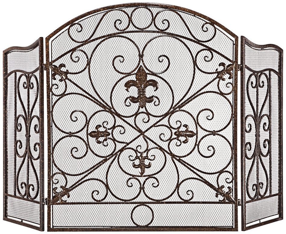 Parrish 31" High Bronze 3-Panel Fireplace Screen N2 free image download