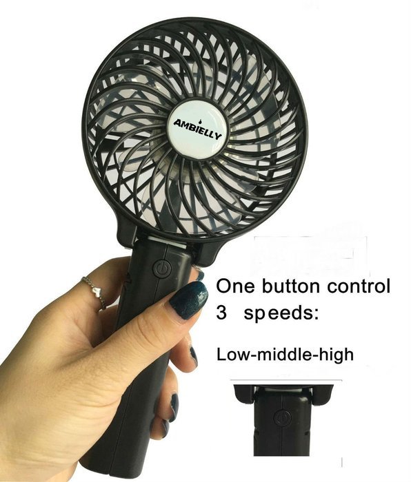 Ambielly Handfan Rechargeable Portable Handheld Mini Fan Foldable Fans ...