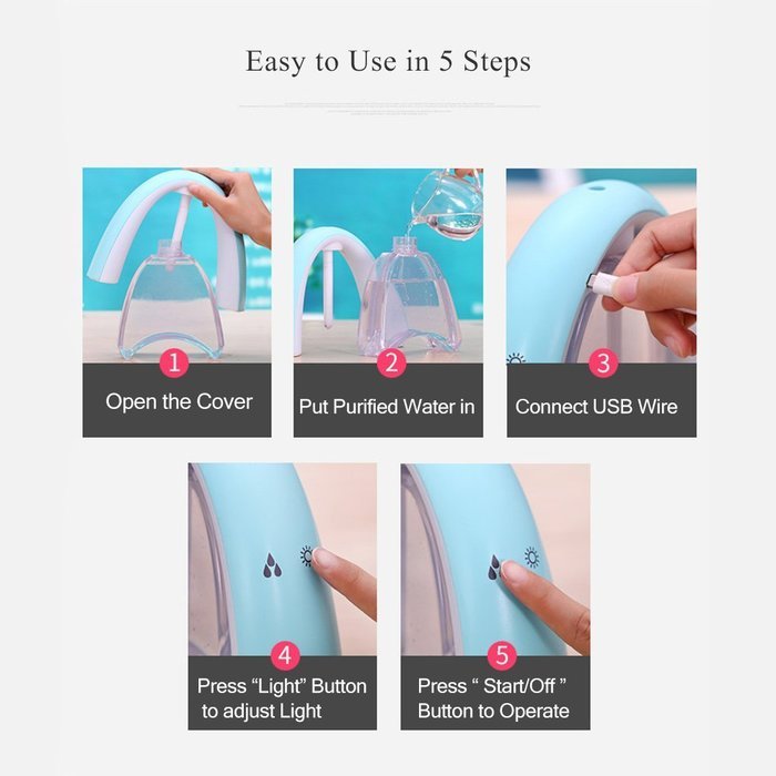 Anself 400ML Colorful LED Portable Air Humidifier USB Aromatherapy ...