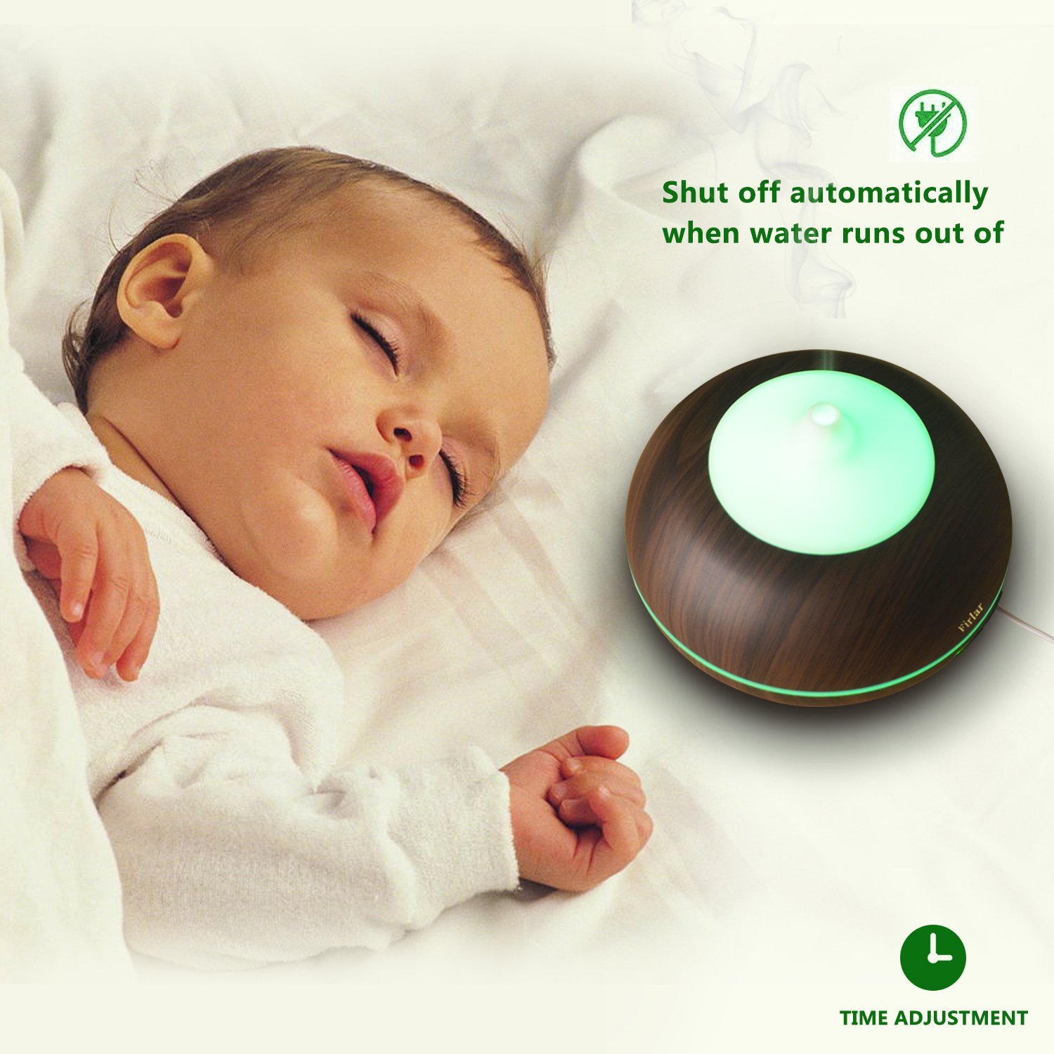 Firlar Ultrasonic Cool Mist Humidifier Oil Diffuser For Home Office ...