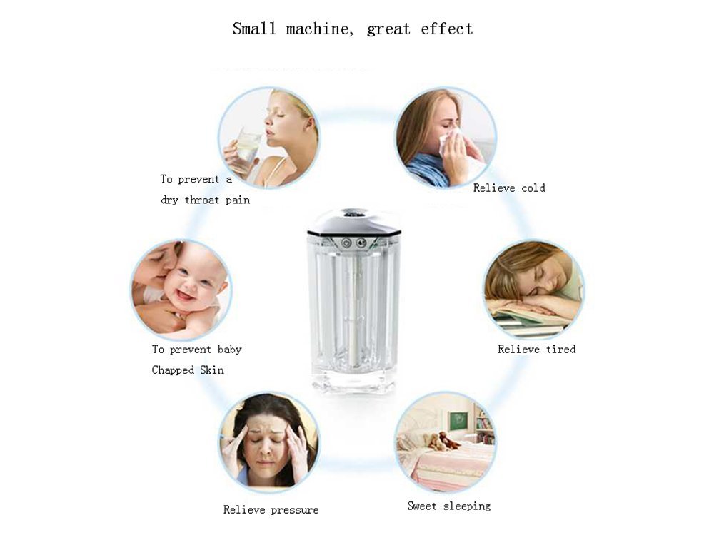 Jhua 120ml Mini USB Crystal 7 Color LED Lights Humidifier Air Diffuser ...