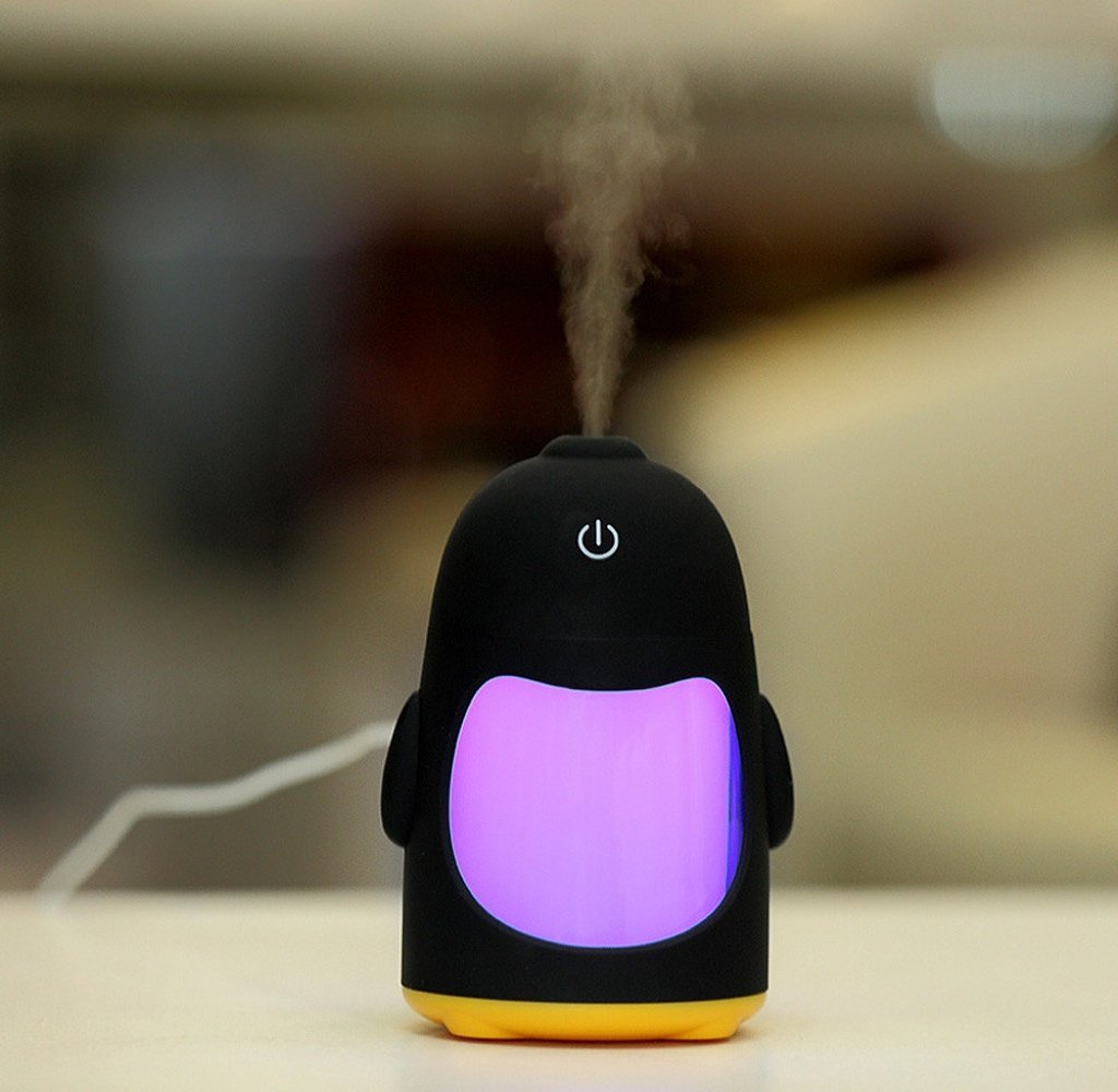 Rukiwa Portable Penguin Humidifier Mini Night Light USB Humidifier Air ...