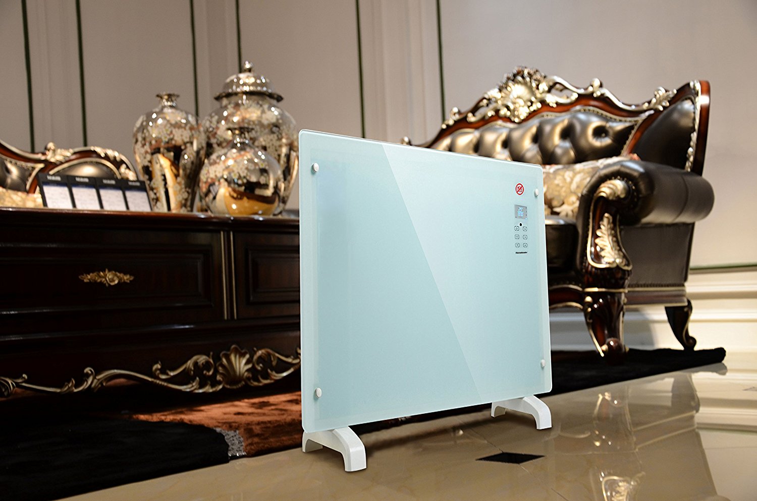 Homeleader Electric Panel Heater GH-15F, Crystal Glass Flat Convector ...