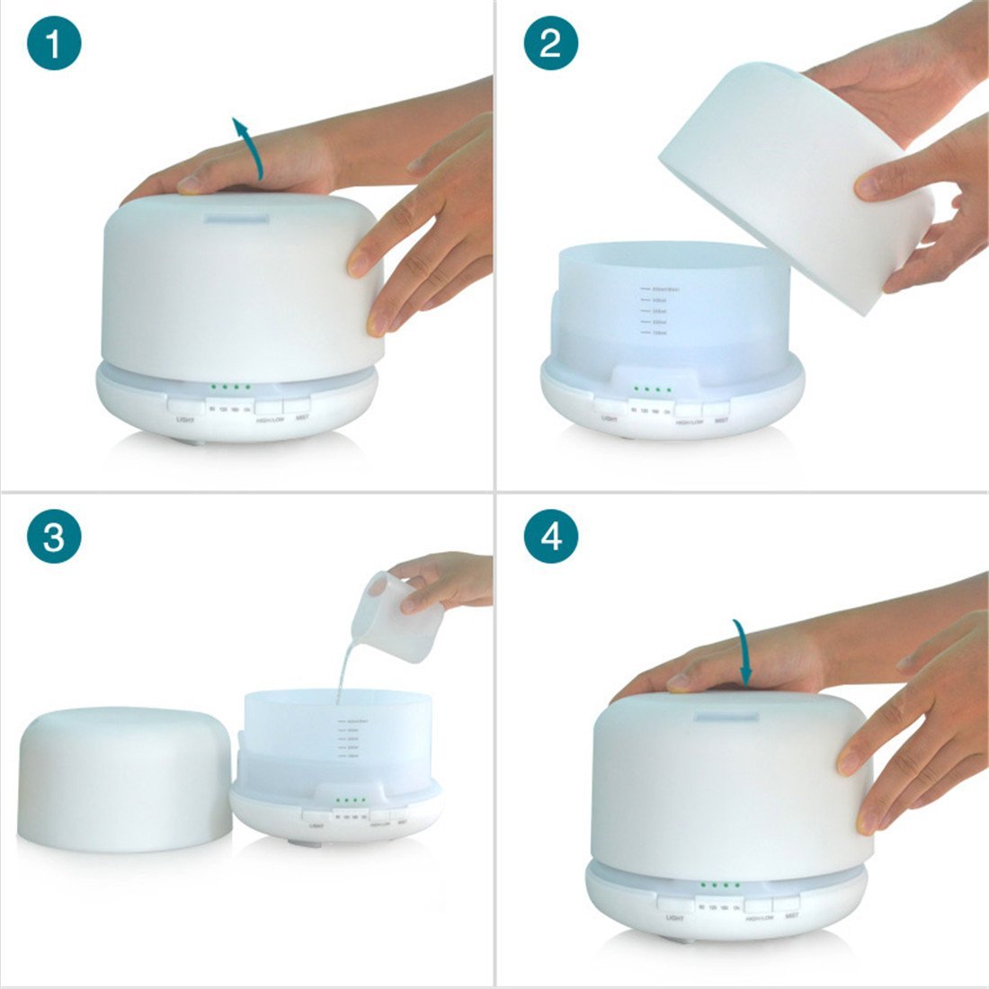 500ml Aromatherapy Essential Oil Diffuser Ultrasonic Air Humidifier