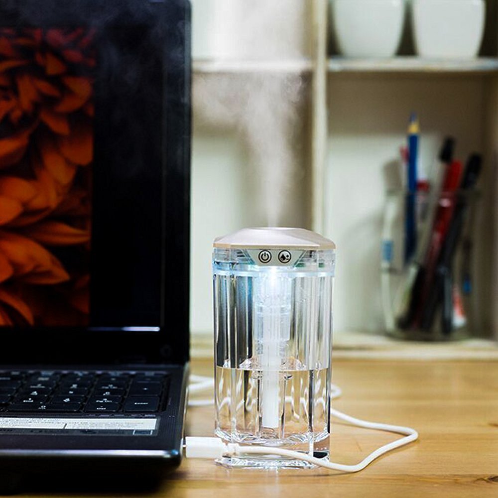 Ultrasonic USB air /Mist Humidifier,Crystal multi-light Humidifier ...