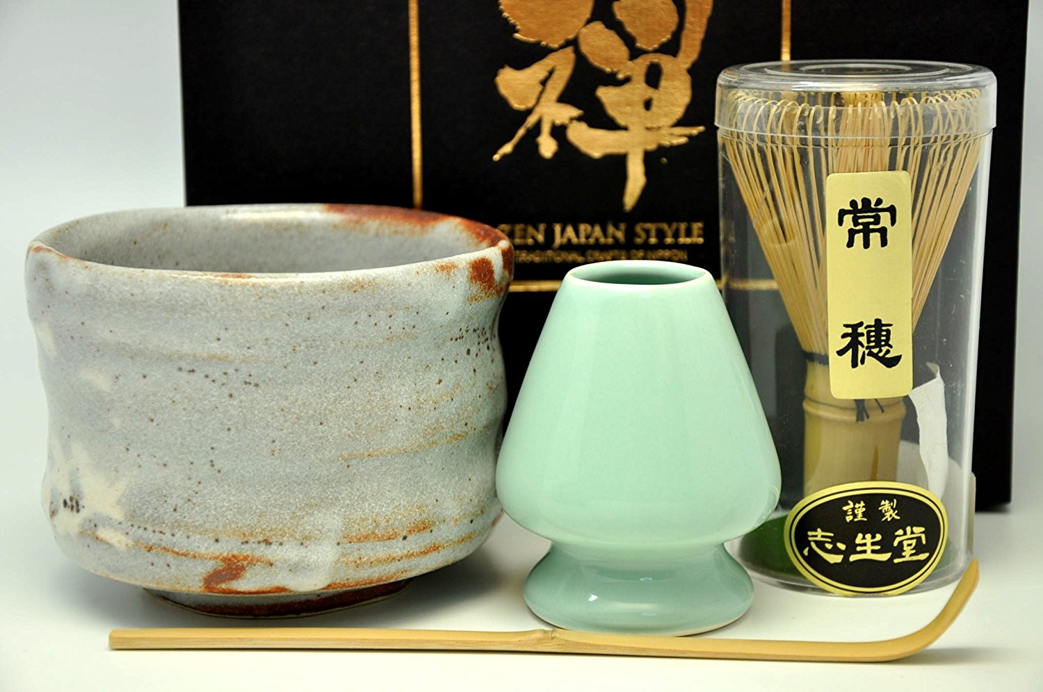 Japanese Mino Yaki ware Matcha Bowl And Tea Ceremony Set Green Tea 10.5 ...