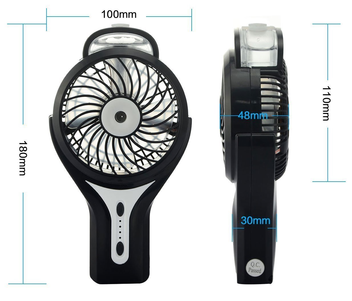 Welltop Mini Handheld Usb Misting Fan With Personal Cooling Mist