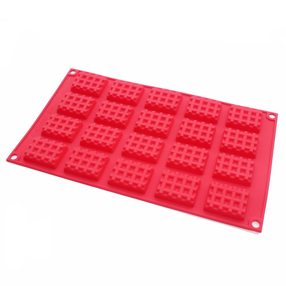 X-Haibei Mini Waffles Rectangle Biscuit Chocolate Cookie Silicone Mold ...
