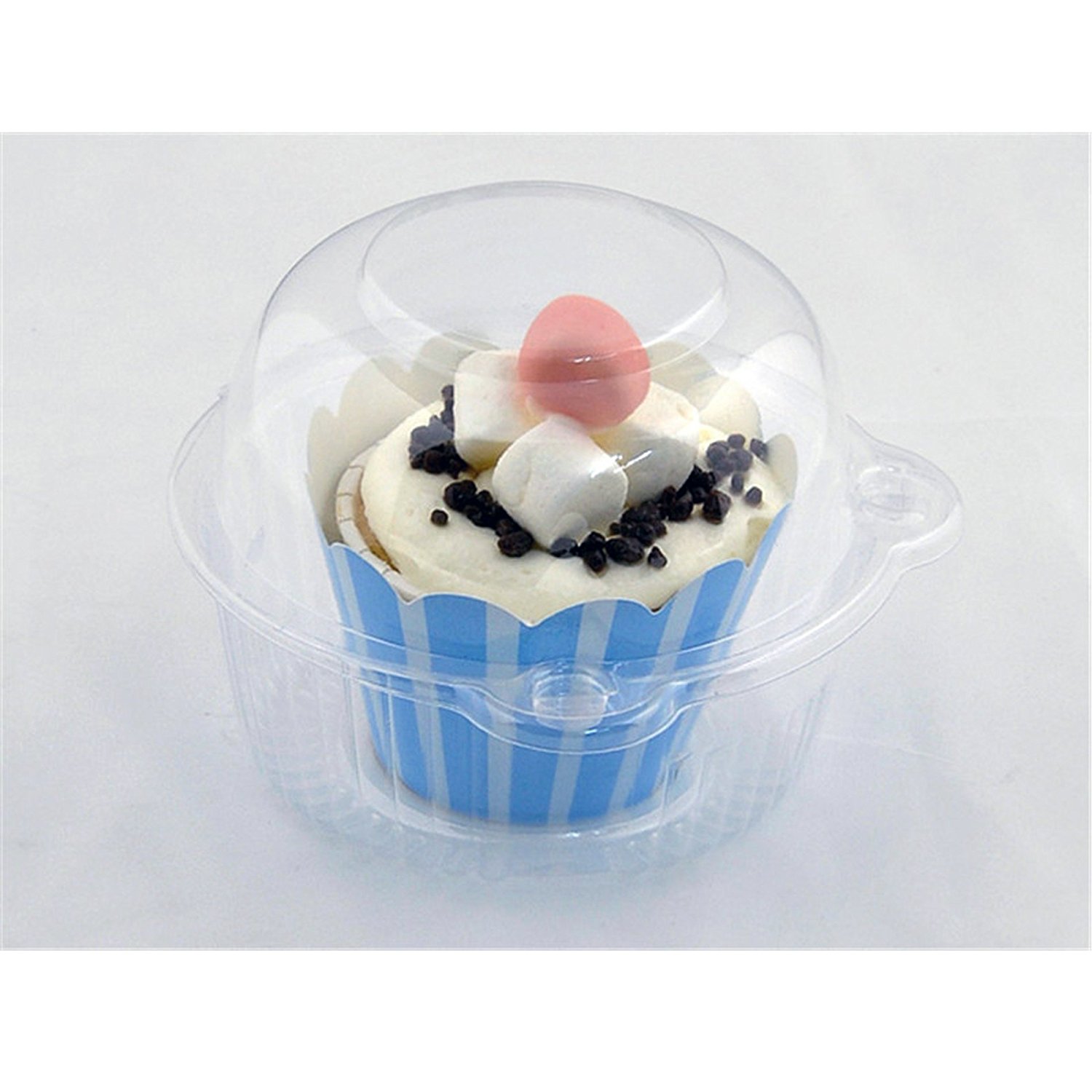 100pcs Clear Plastic Cupcake Cake Muffin Case Dome Holder Box Container ...