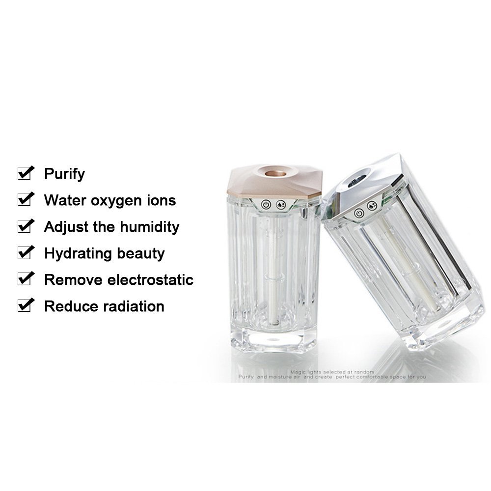 Ultrasonic USB air /Mist Humidifier,Crystal multi-light Humidifier ...