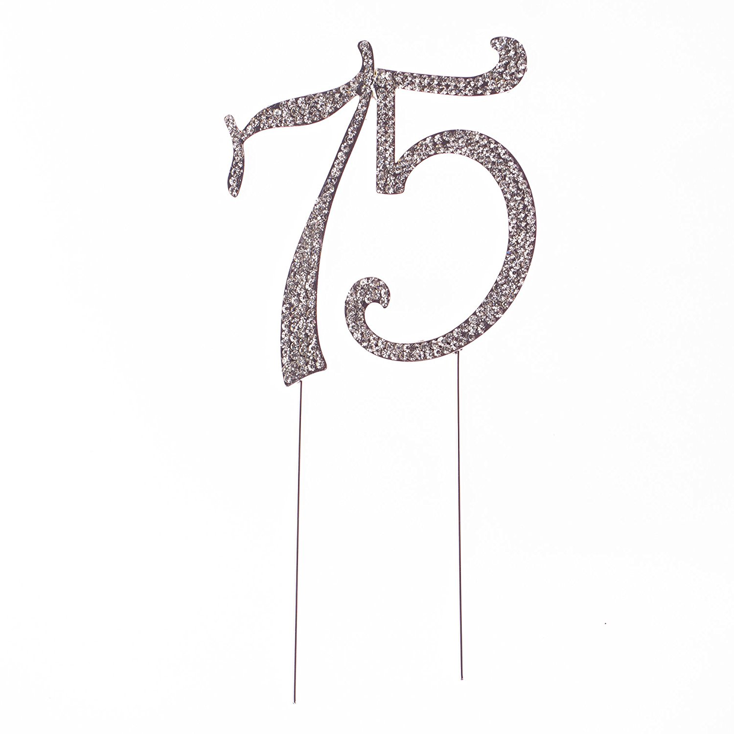 75 Cake Topper for 75th Birthday or Anniversary Crystal Rhinestone ...