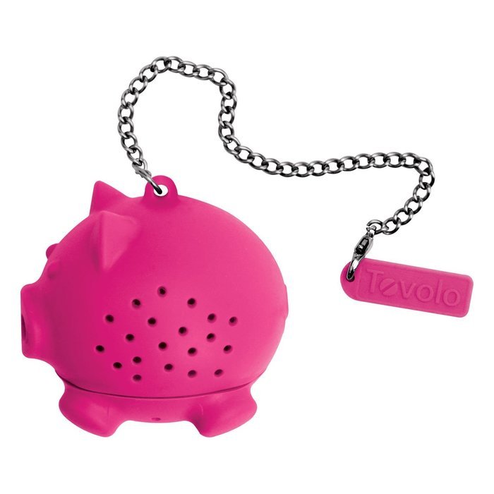 Tea Strainer New Tovolo Novelty Perforated Pink Silicone Pig Loose Tea ...