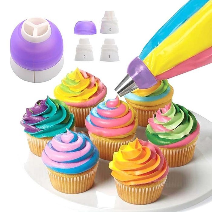 HuaYang Creative 3 Color Icing Piping Cake Cream Baking Nozzle ...