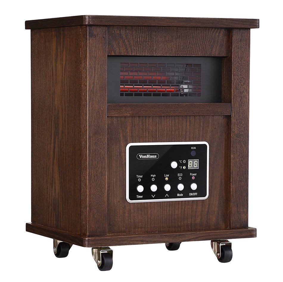 VonHaus Wood Electric 4 Element Infrared Fan Heater with Wheels N6 free ...