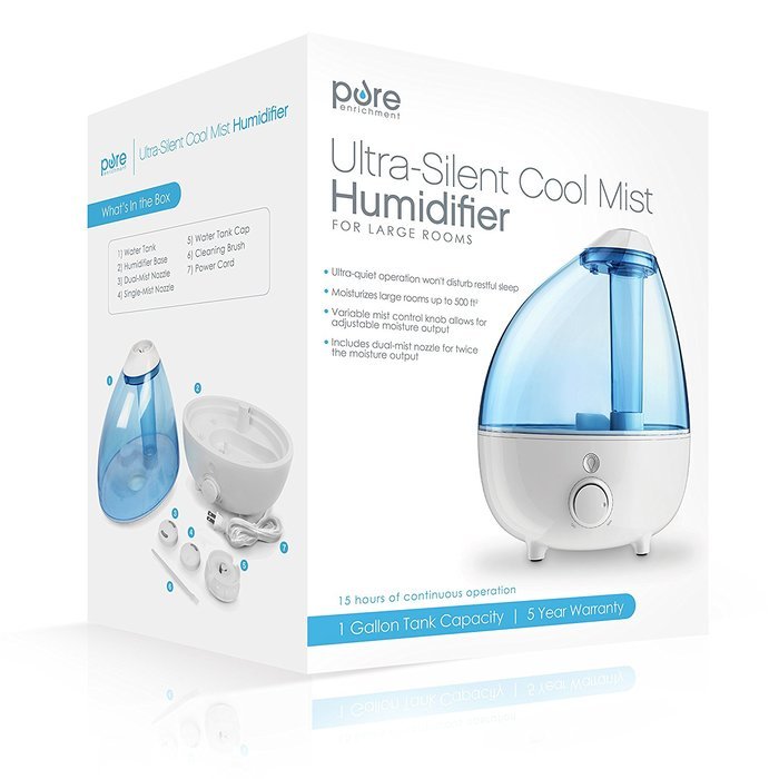 Ultrasonic Cool Mist Humidifier XL – 1-Gallon Water Tank with Variable ...