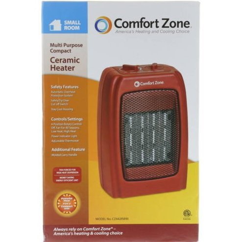 Red Ceramic Heater Powerful and Compact Portable Device with Fan 1500W ...